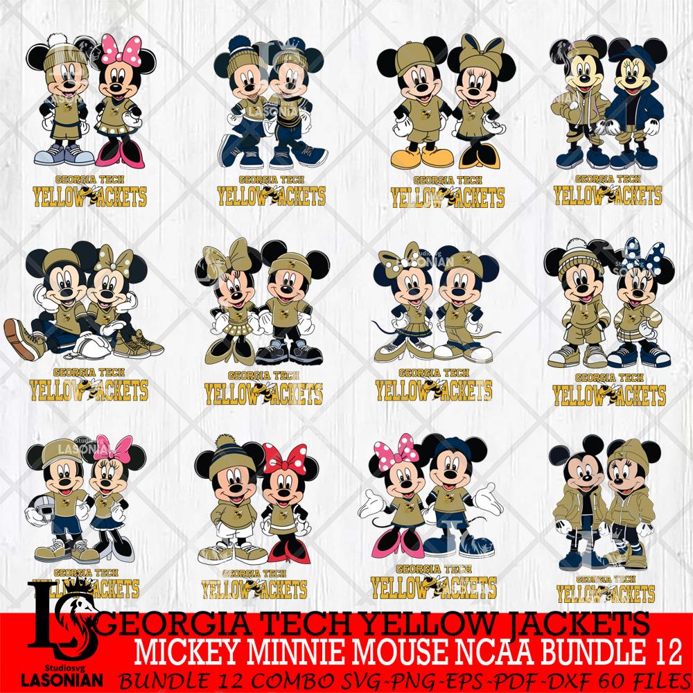 Georgia Tech Yellow Jackets Mickey Minnie Mouse NCAA Bundle 12 ...