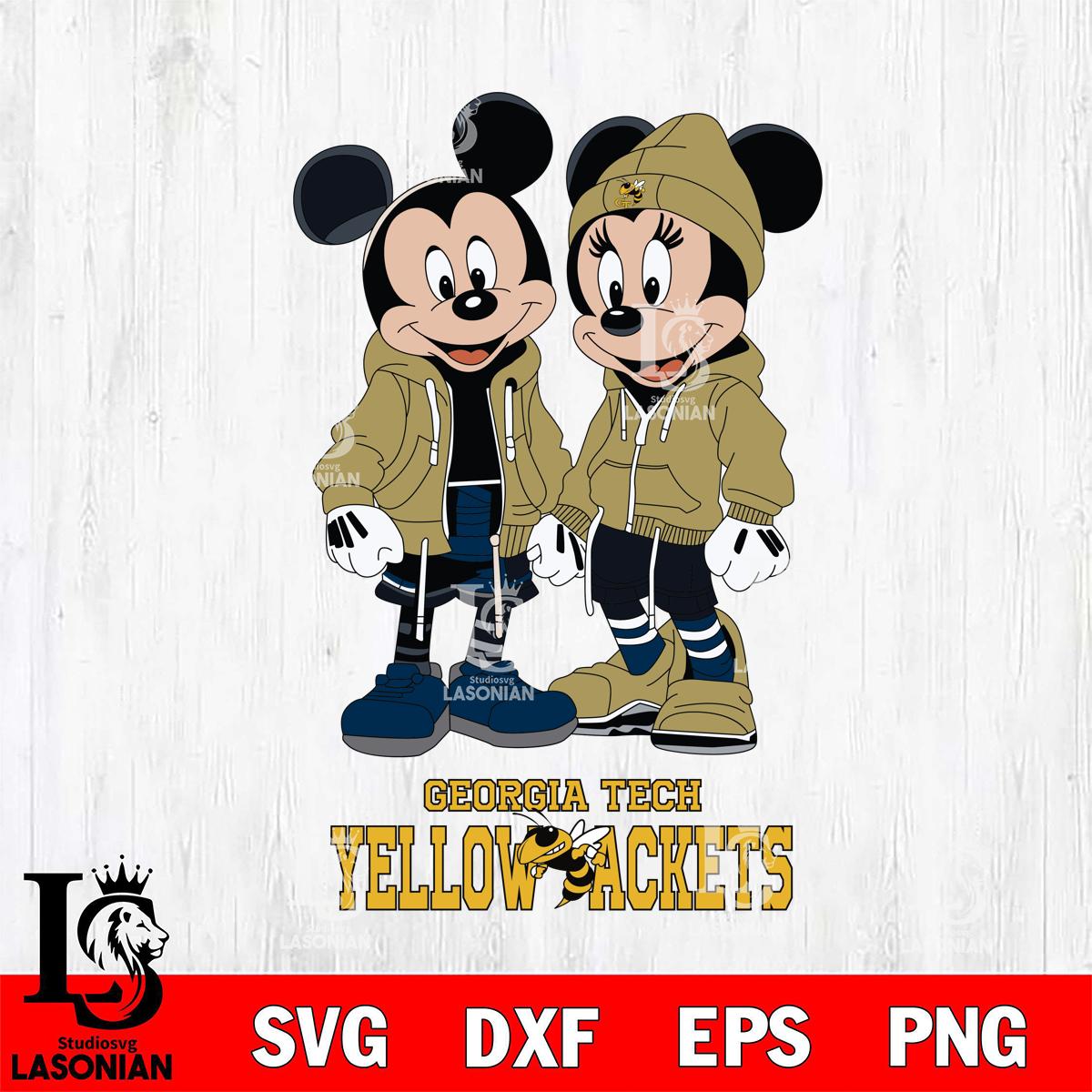 Georgia Tech Yellow Jackets Mickey Minnie Mouse Rugby – lasoniansvg