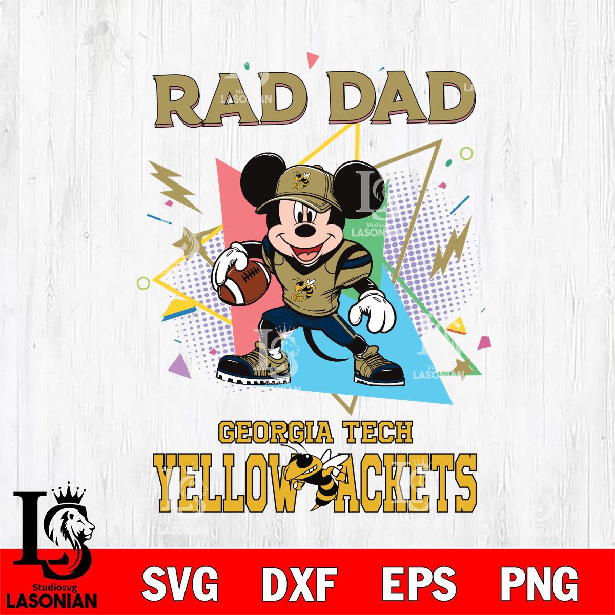 Georgia Tech Yellow Jackets Mickey Mouse Sport Rad Dad – lasoniansvg