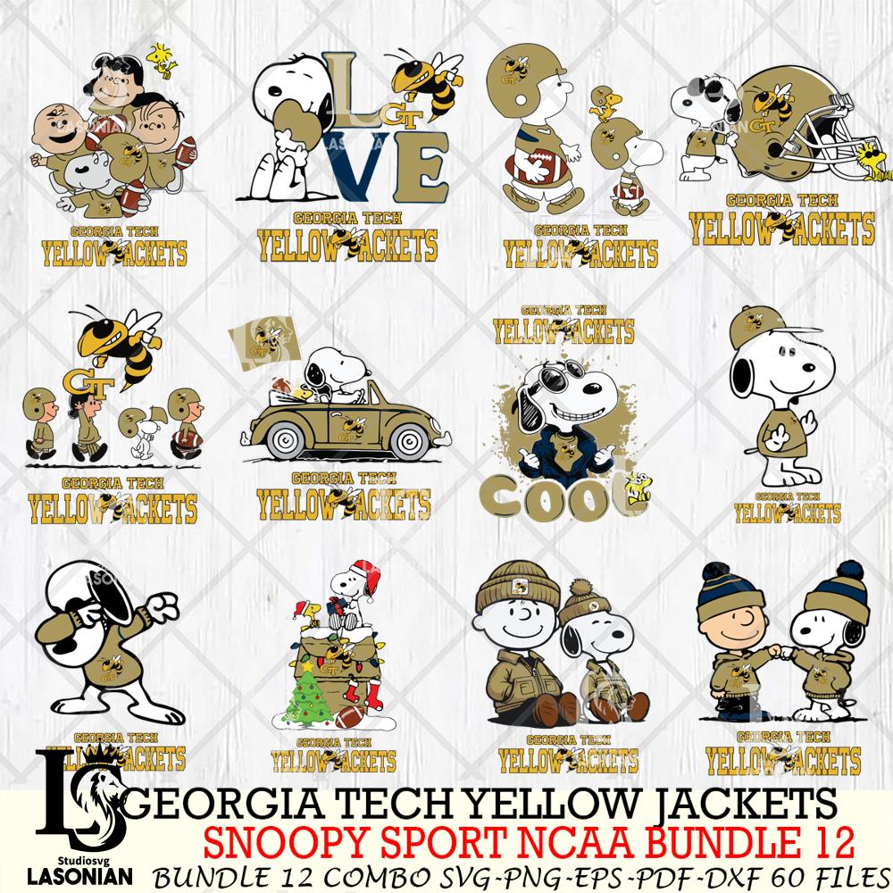 Georgia Tech Yellow Jackets Snoopy NCAA Bundle 12 SVG – lasoniansvg