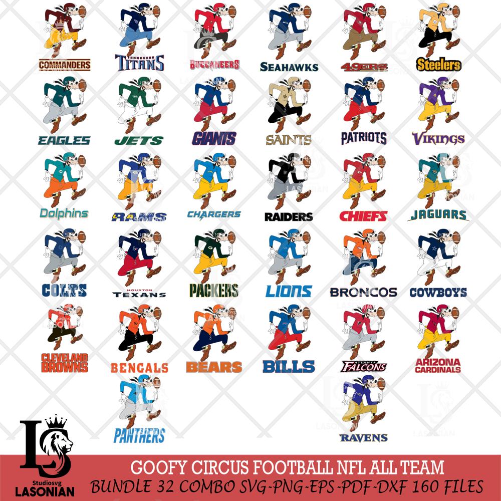 Goofy Circus Football NFL Big Bundle – lasoniansvg
