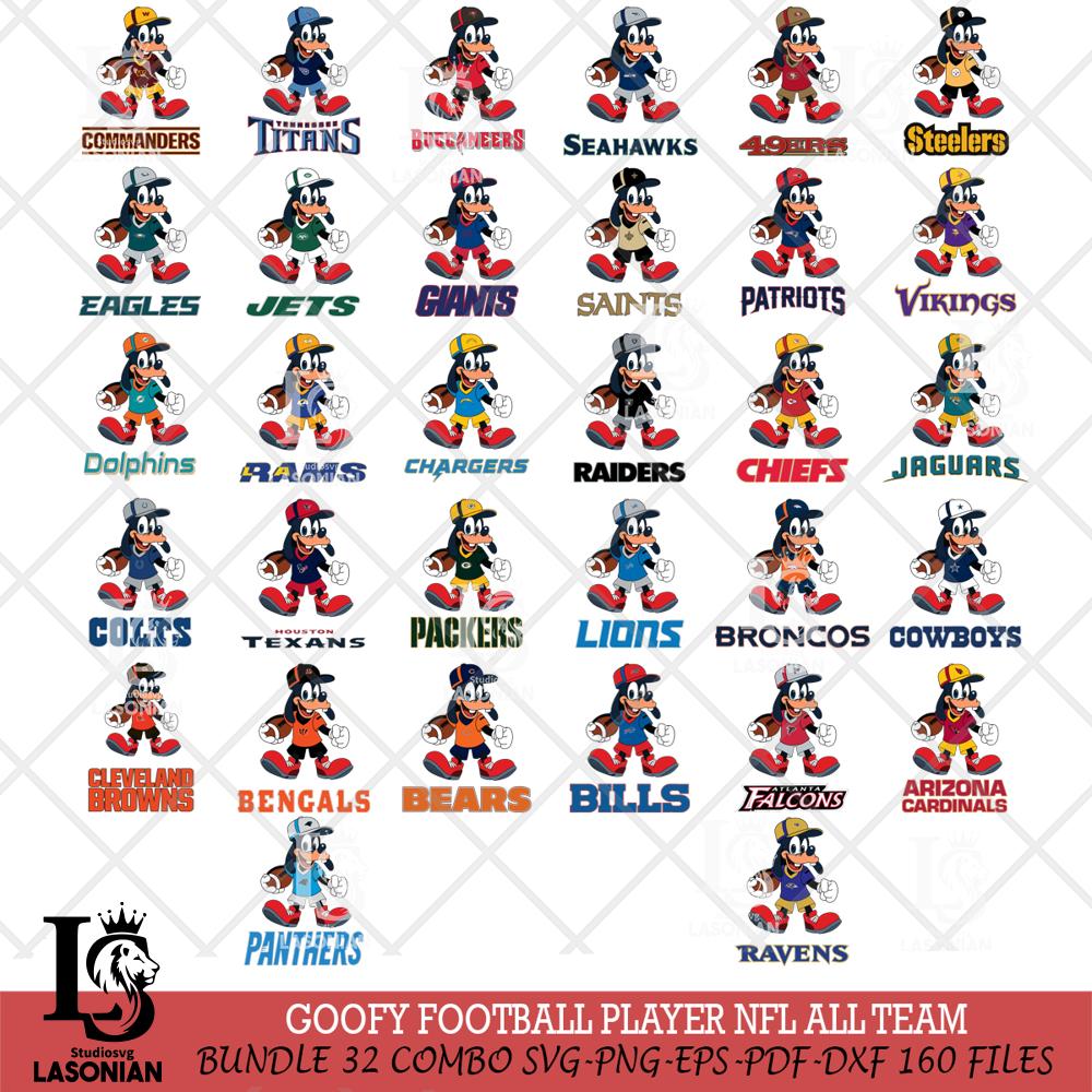 Goofy Football Player NFL Big Bundle – lasoniansvg