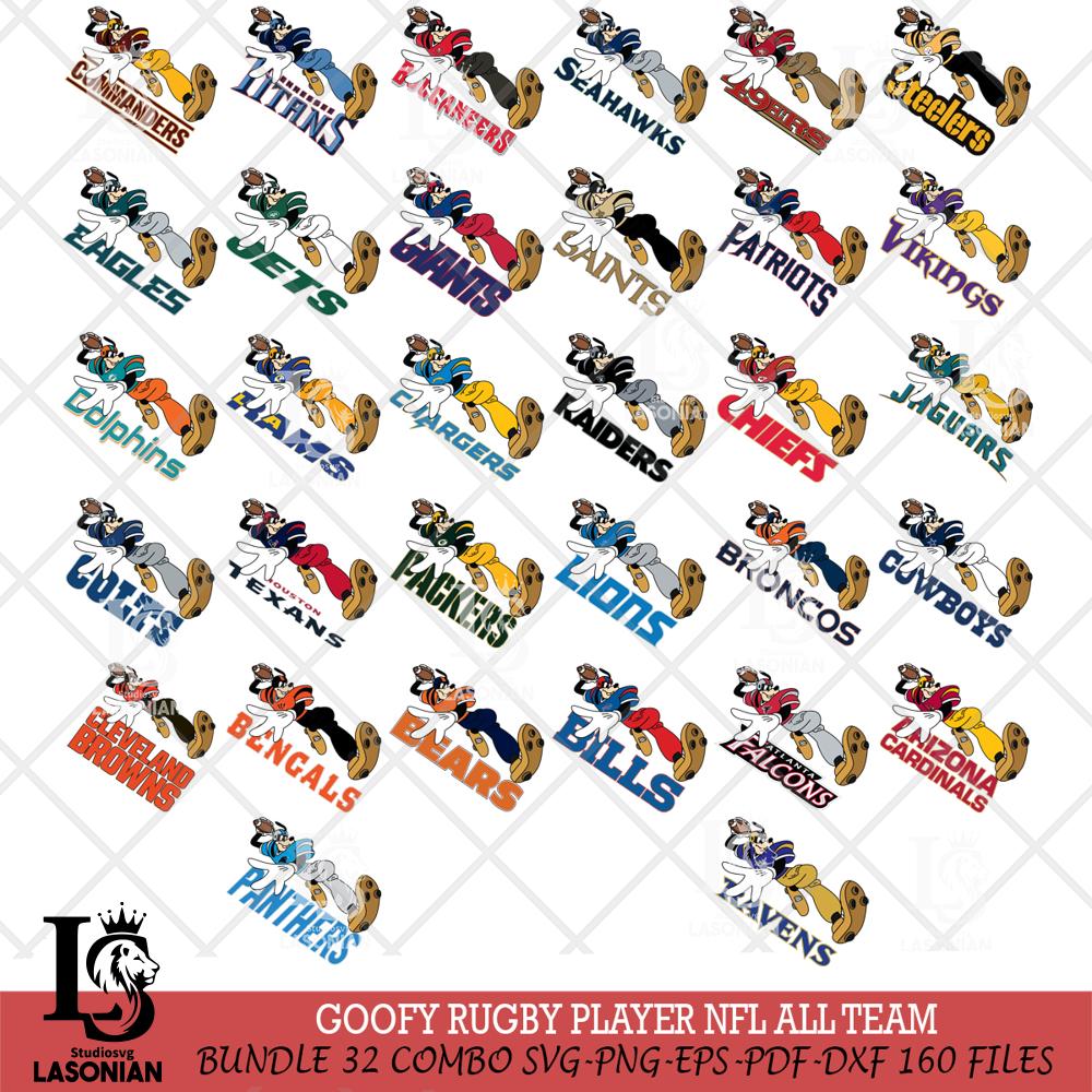 Goofy rugby player NFL Big Bundle – lasoniansvg