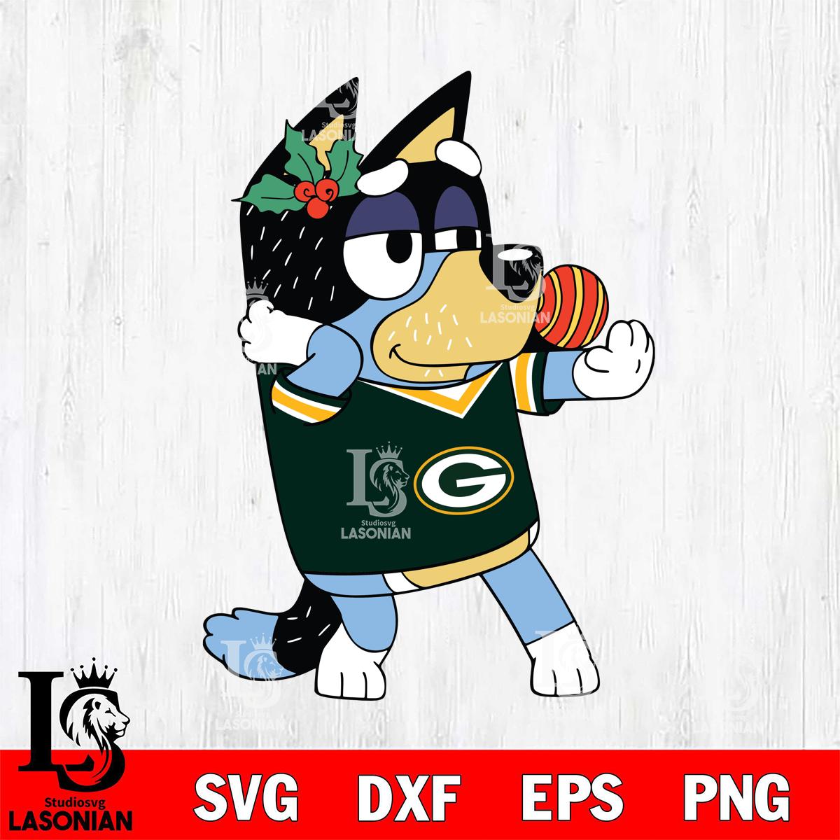 Green Bay Packers Bandit Heeler Christmas – lasoniansvg