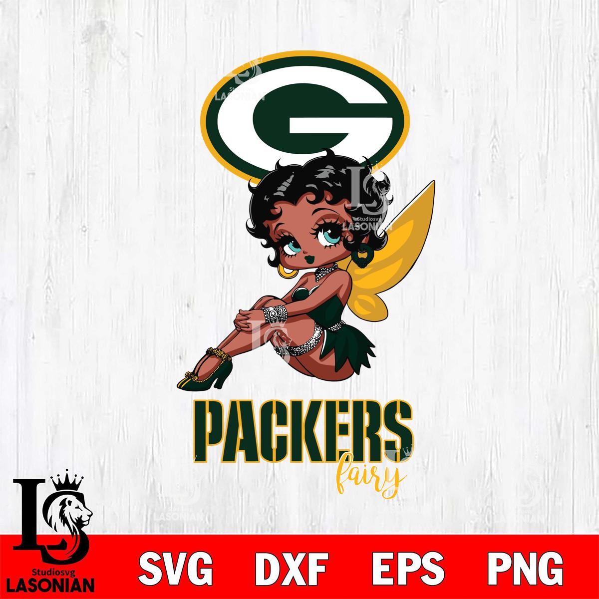 Green Bay Packers Beauty Black Fairy Betty Boop – lasoniansvg