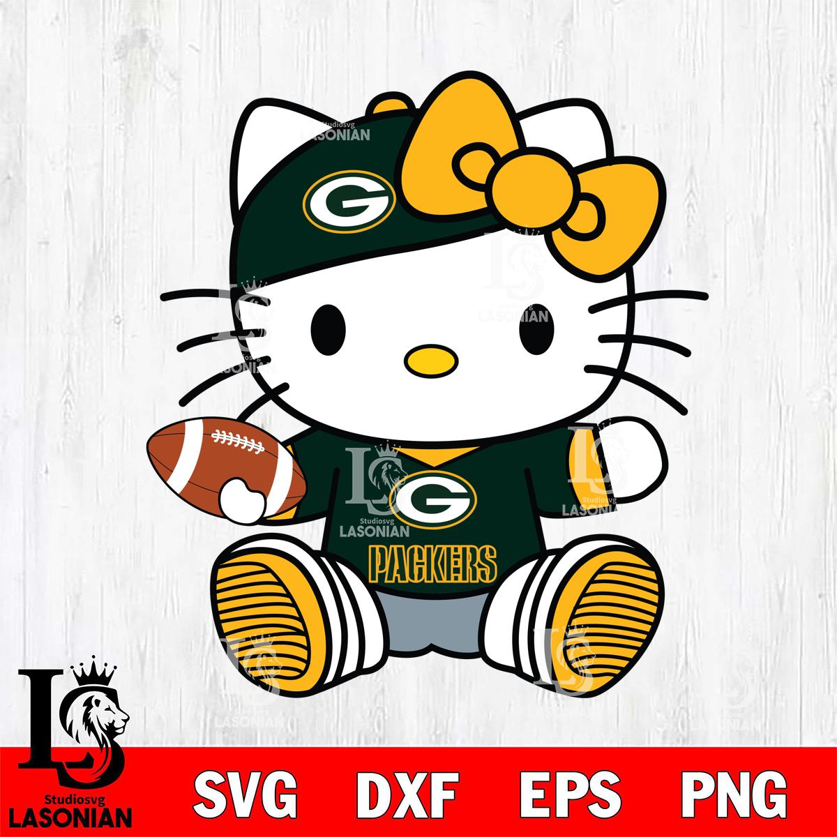 Green Bay Packers Cute Hello Kitty Football 11 – lasoniansvg