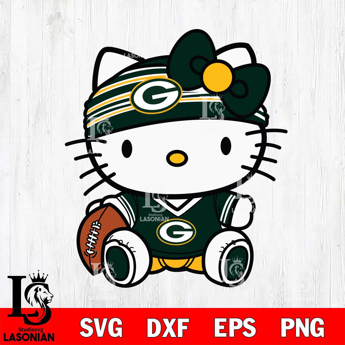 Green Bay Packers Cute Hello Kitty Football 12 – lasoniansvg