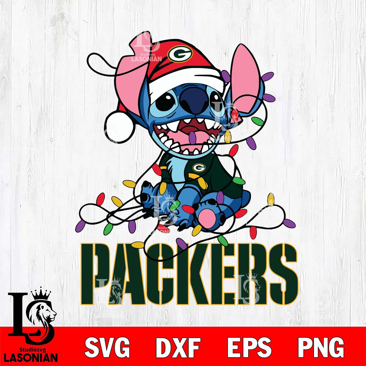 Green Bay Packers Cute Stitch Christmas – lasoniansvg