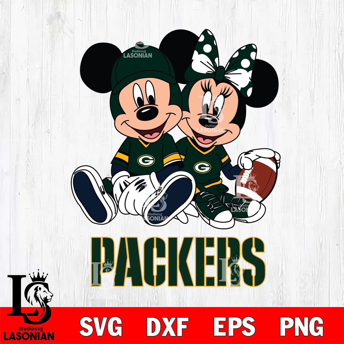 Green Bay Packers Disney Mickey And Minnie Football – lasoniansvg