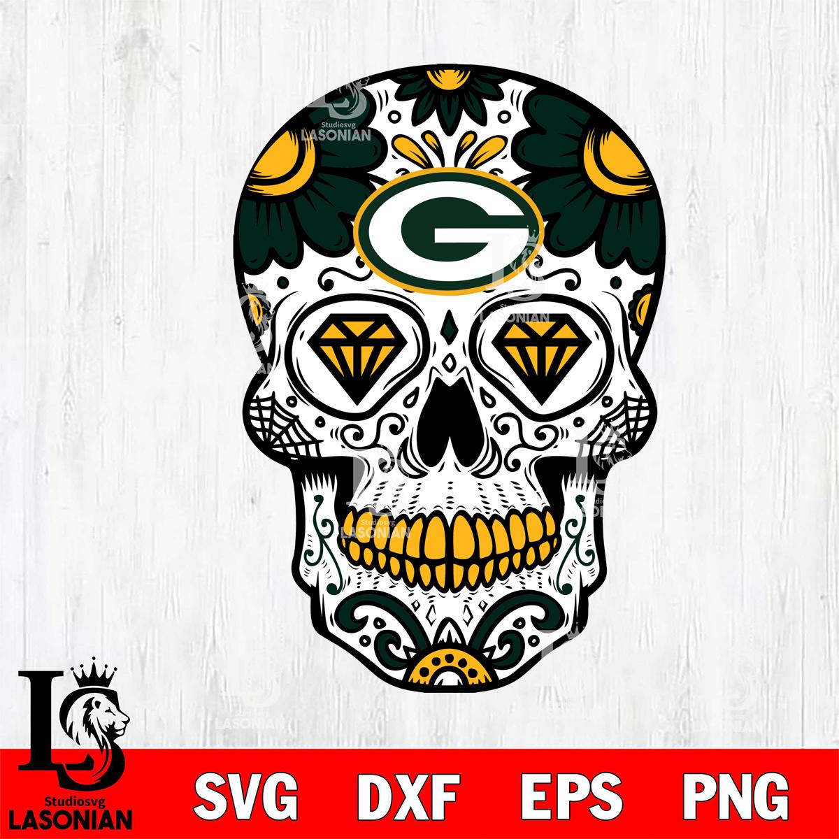 Green Bay Packers Mexico Skull SVG 2 – lasoniansvg