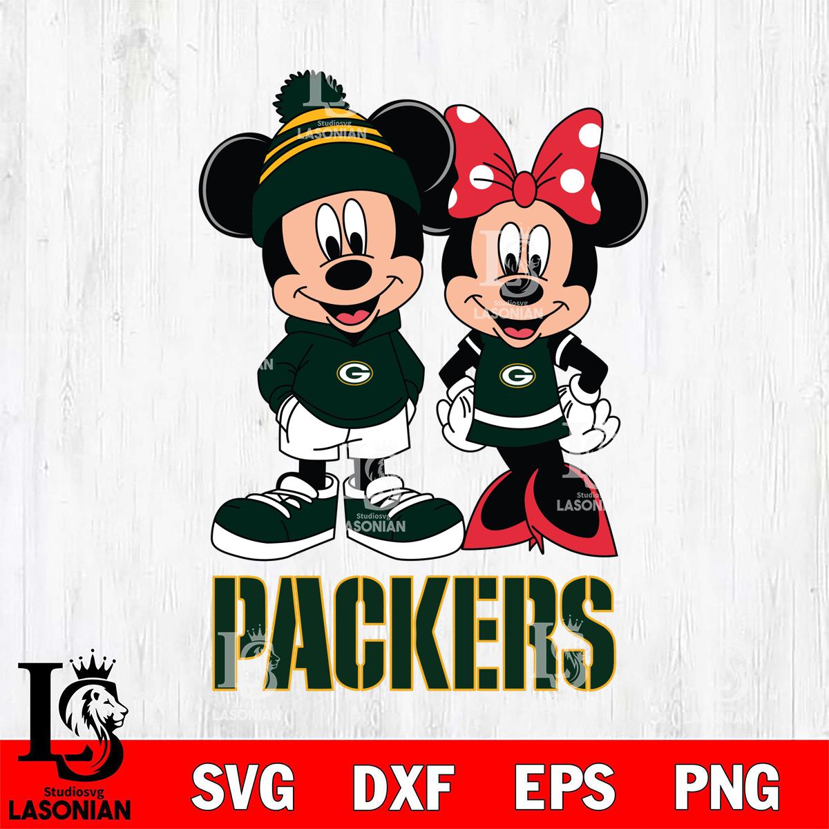 Green Bay Packers Mickey Minnie Mouse Cute Football – lasoniansvg