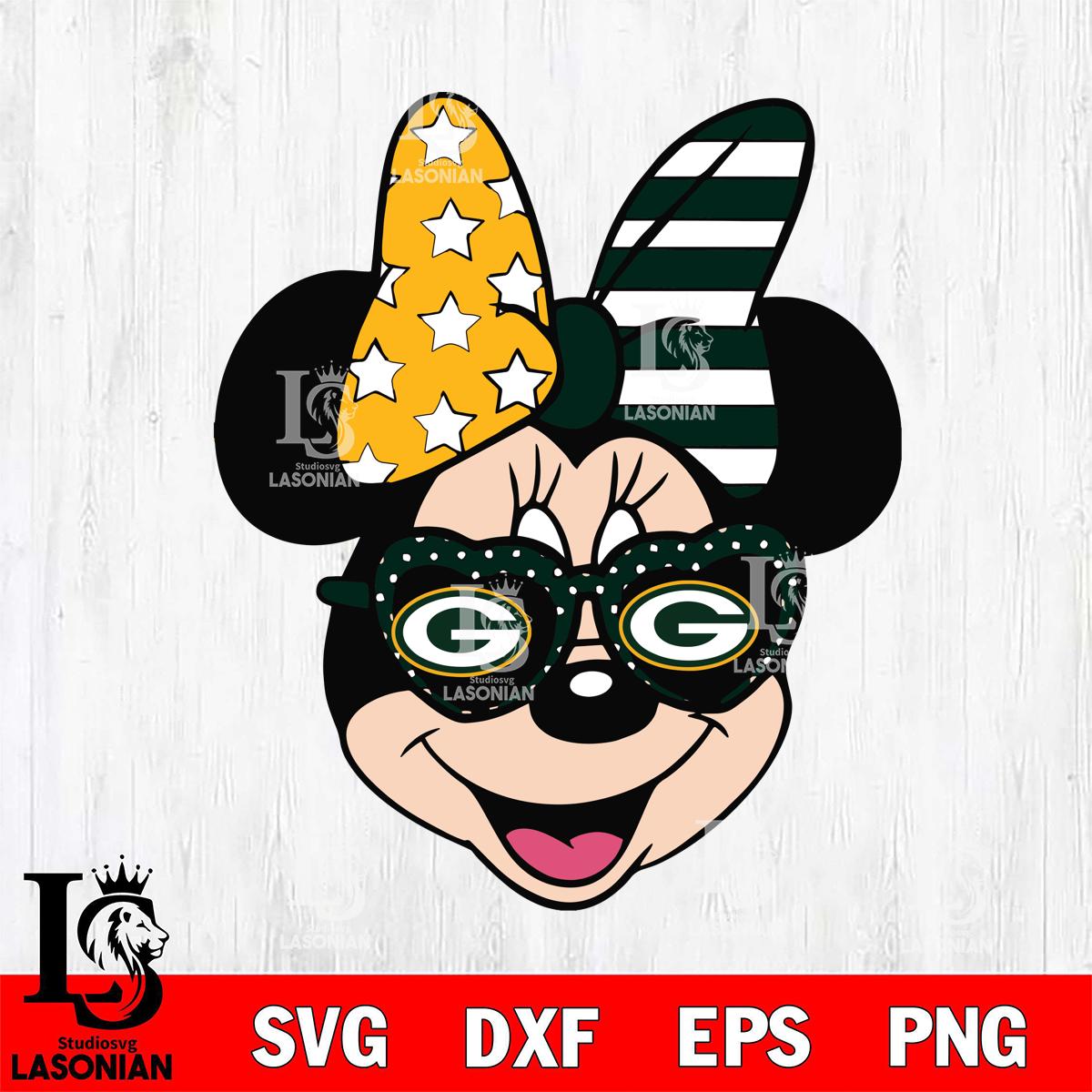 Green Bay Packers Minnie Mouse Love – lasoniansvg