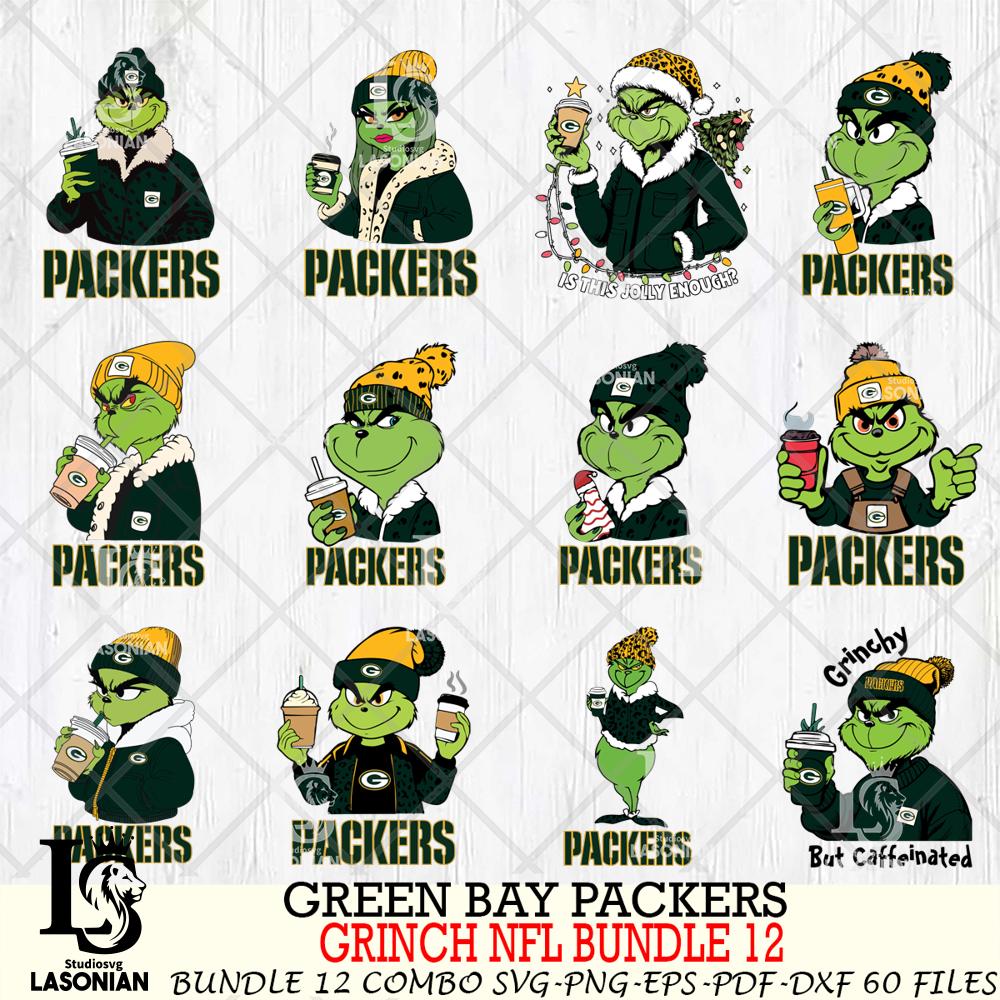 Green Bay Packers Grinch NFL Bundle 12 SVG – lasoniansvg