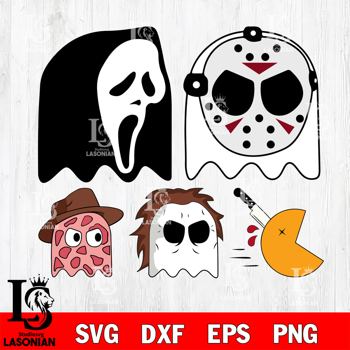 Horror Character Pac Man SVG, Cute Horror Character SVG, Instant Downl ...