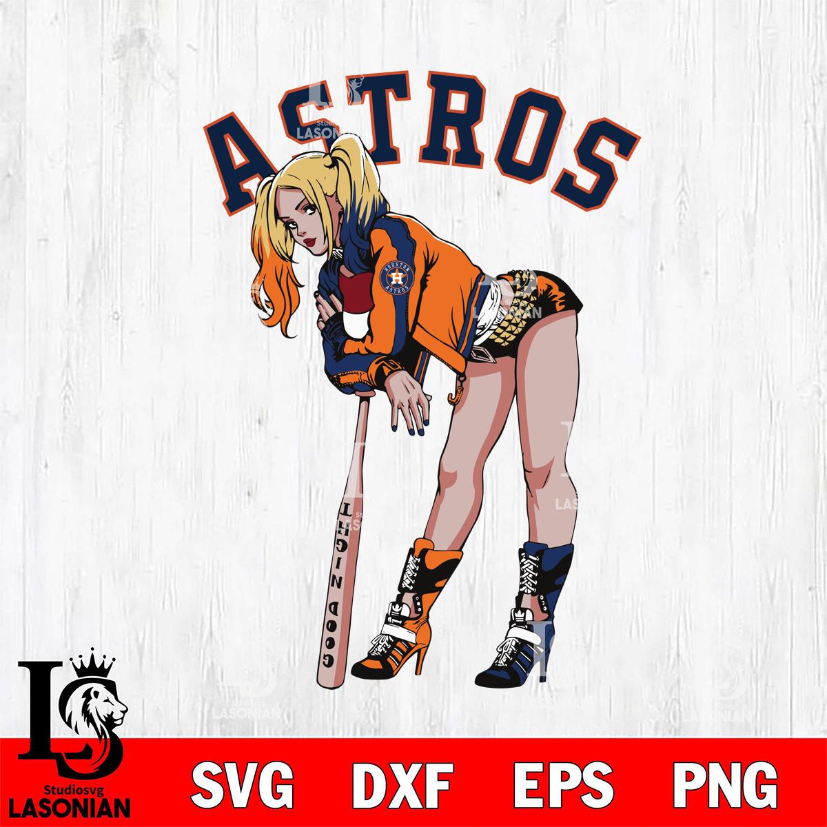 Houston Astros Fan Girl Harley Quinn MLB – lasoniansvg