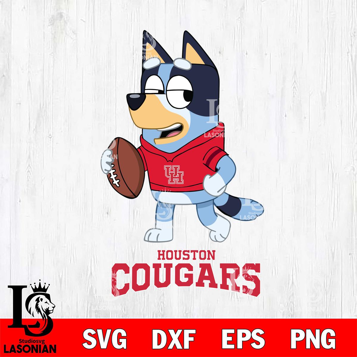 Houston Cougars Bluey Football Sport – lasoniansvg