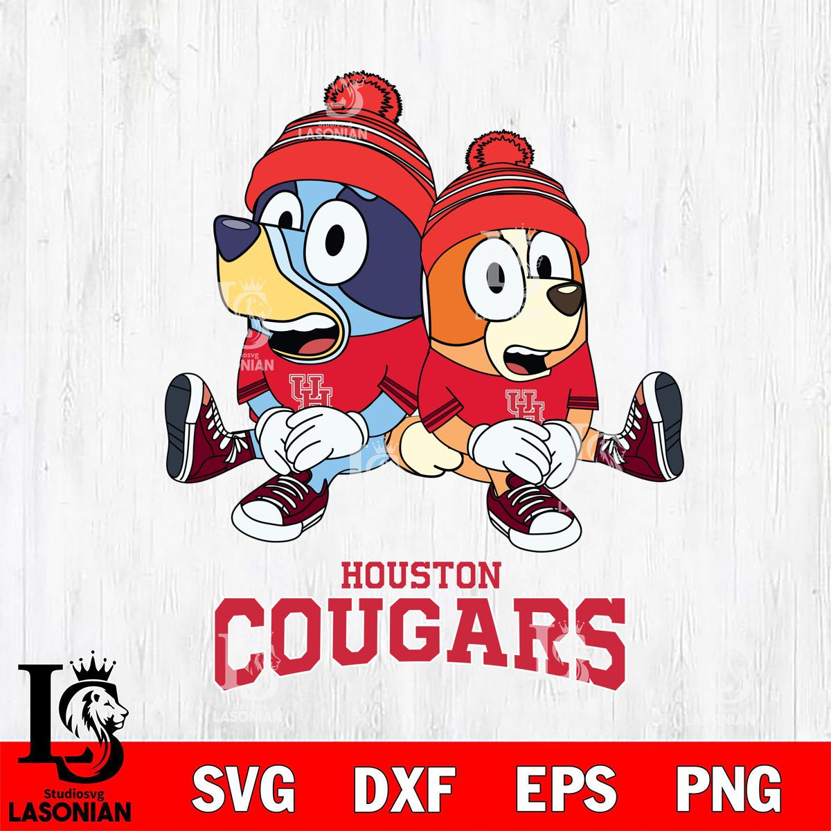 Houston Cougars Christmas Bluey & Bingo Sit – lasoniansvg