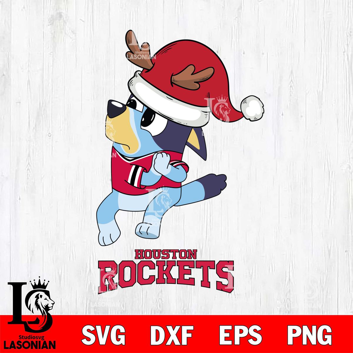 Houston Rockets Christmas Bluey Santa Claus – lasoniansvg
