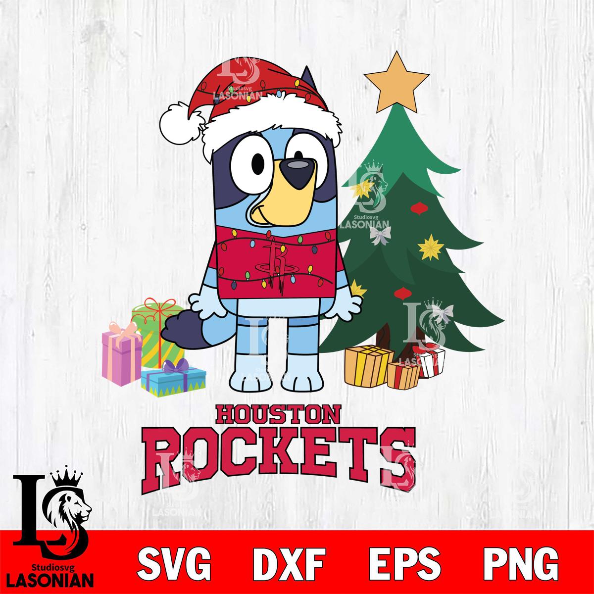 Houston Rockets Christmas Bluey Tree Sport – lasoniansvg