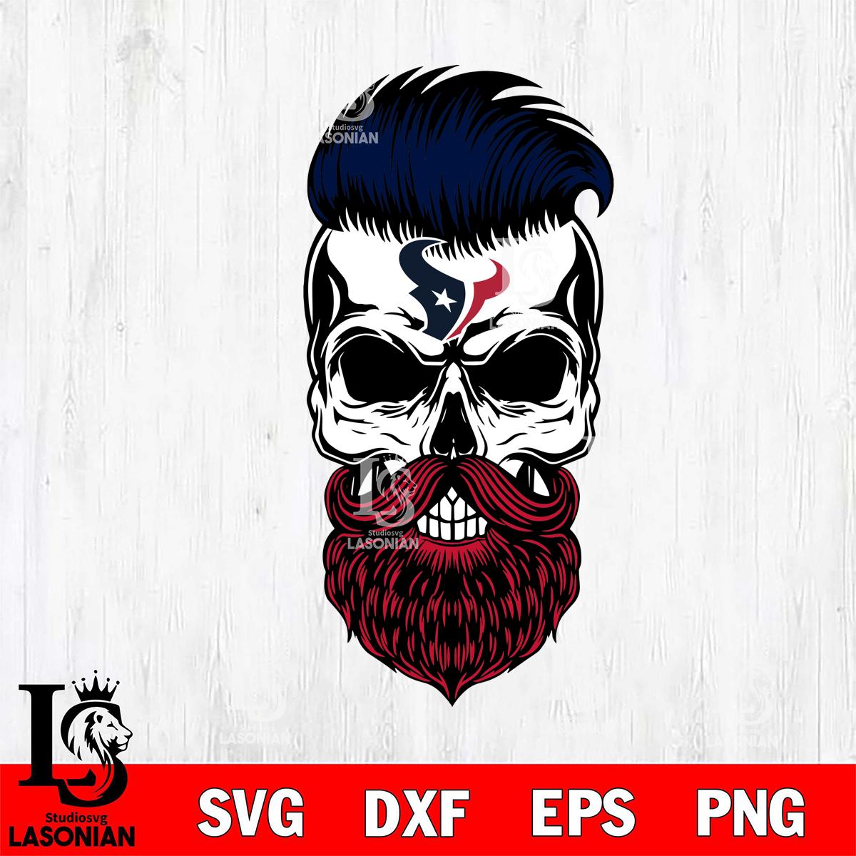 Houston Texans Badass Beard Skull SVG – lasoniansvg