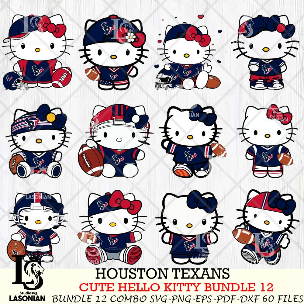 Houston Texans Cute Hello Kitty NFL Bundle 12 SVG – lasoniansvg