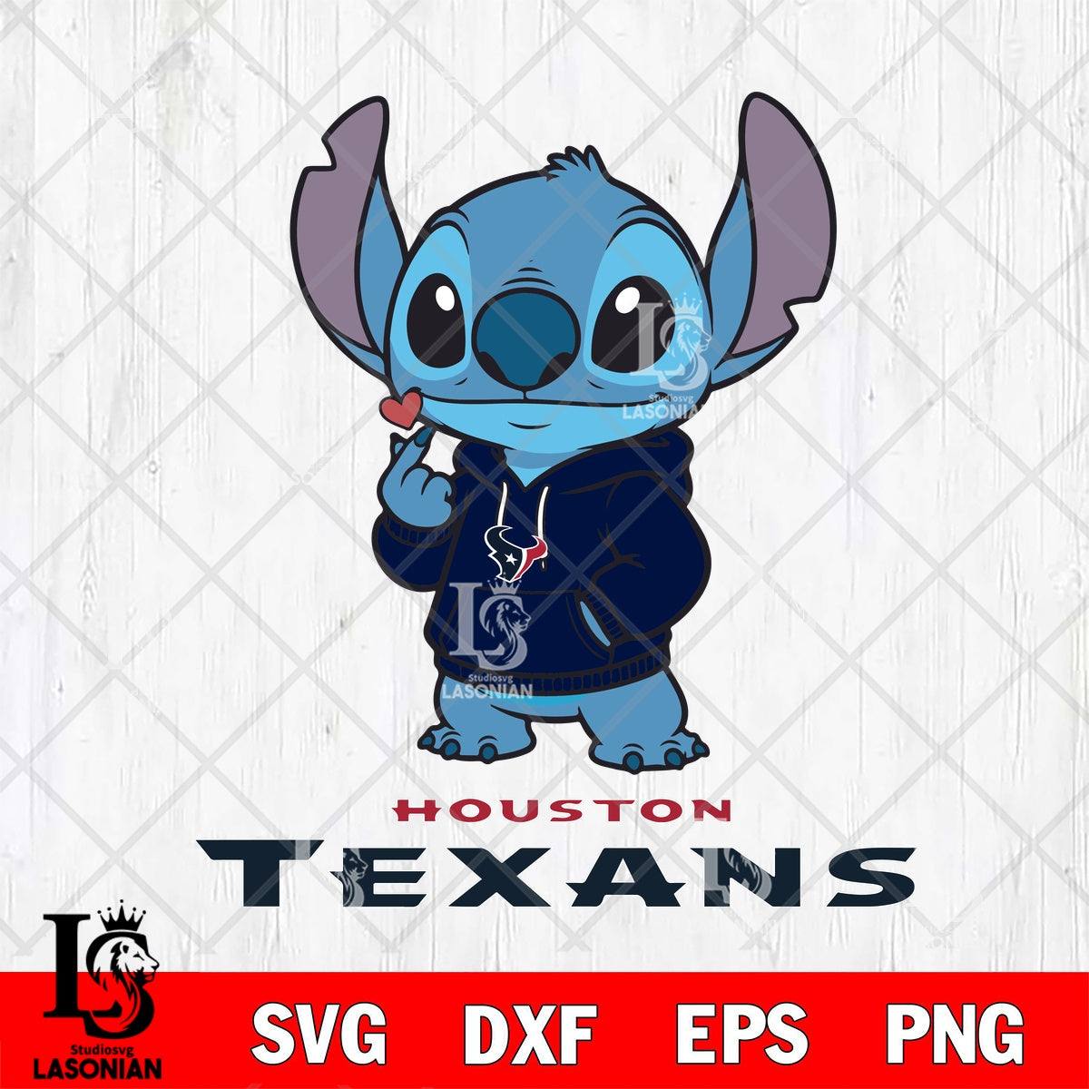 Houston Texans Stitch finger heart File cut , Criucut , Digital ...