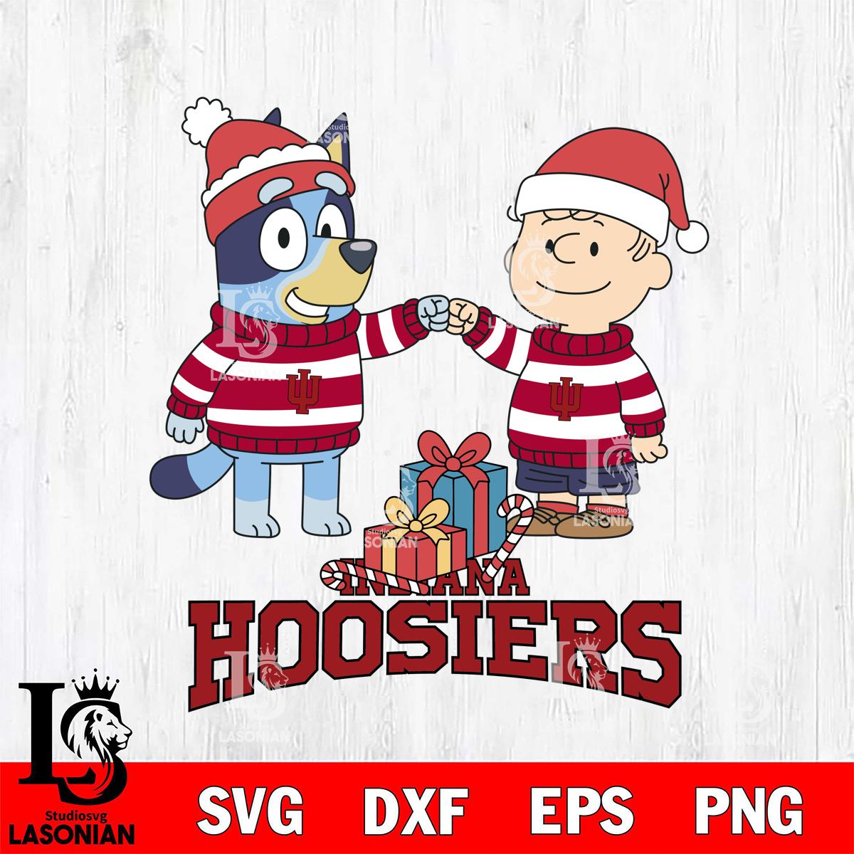 Indiana Hoosiers Bluey With Charlie Brown Christmas – lasoniansvg