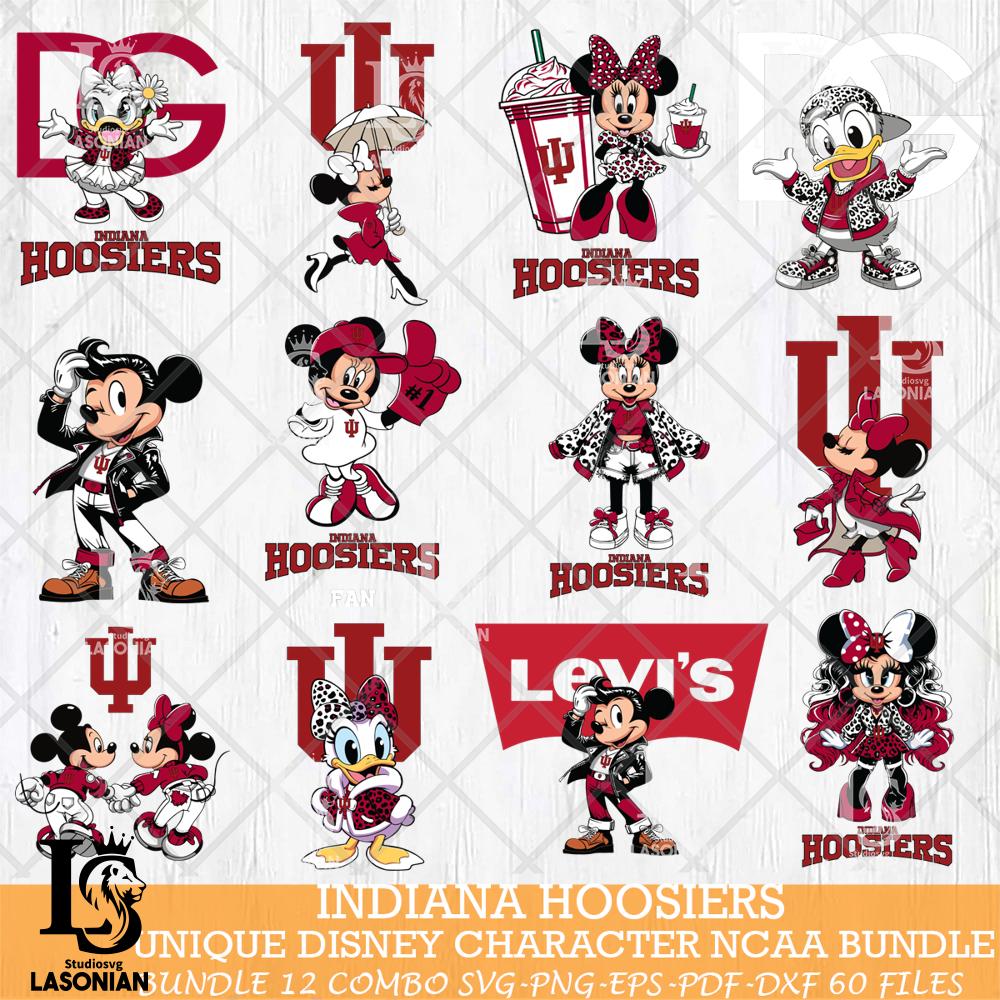 Indiana Hoosiers Disney character NCAA Bundle 12 – lasoniansvg