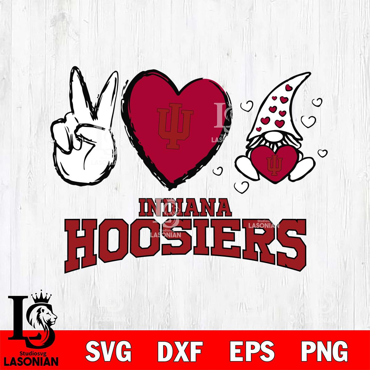 Indiana Hoosiers Gnomes Peace & Love – lasoniansvg
