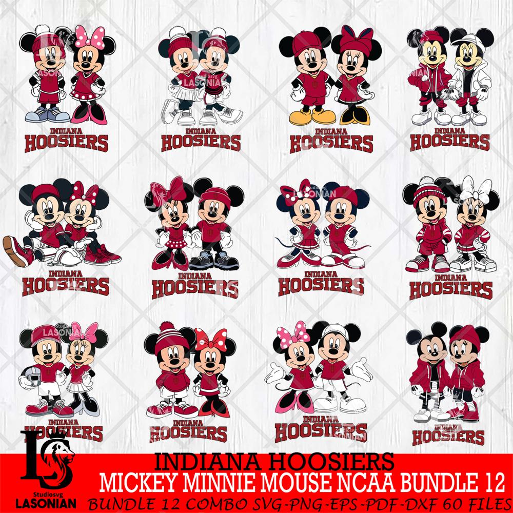 Indiana Hoosiers Mickey Minnie Mouse NCAA Bundle 12 – lasoniansvg