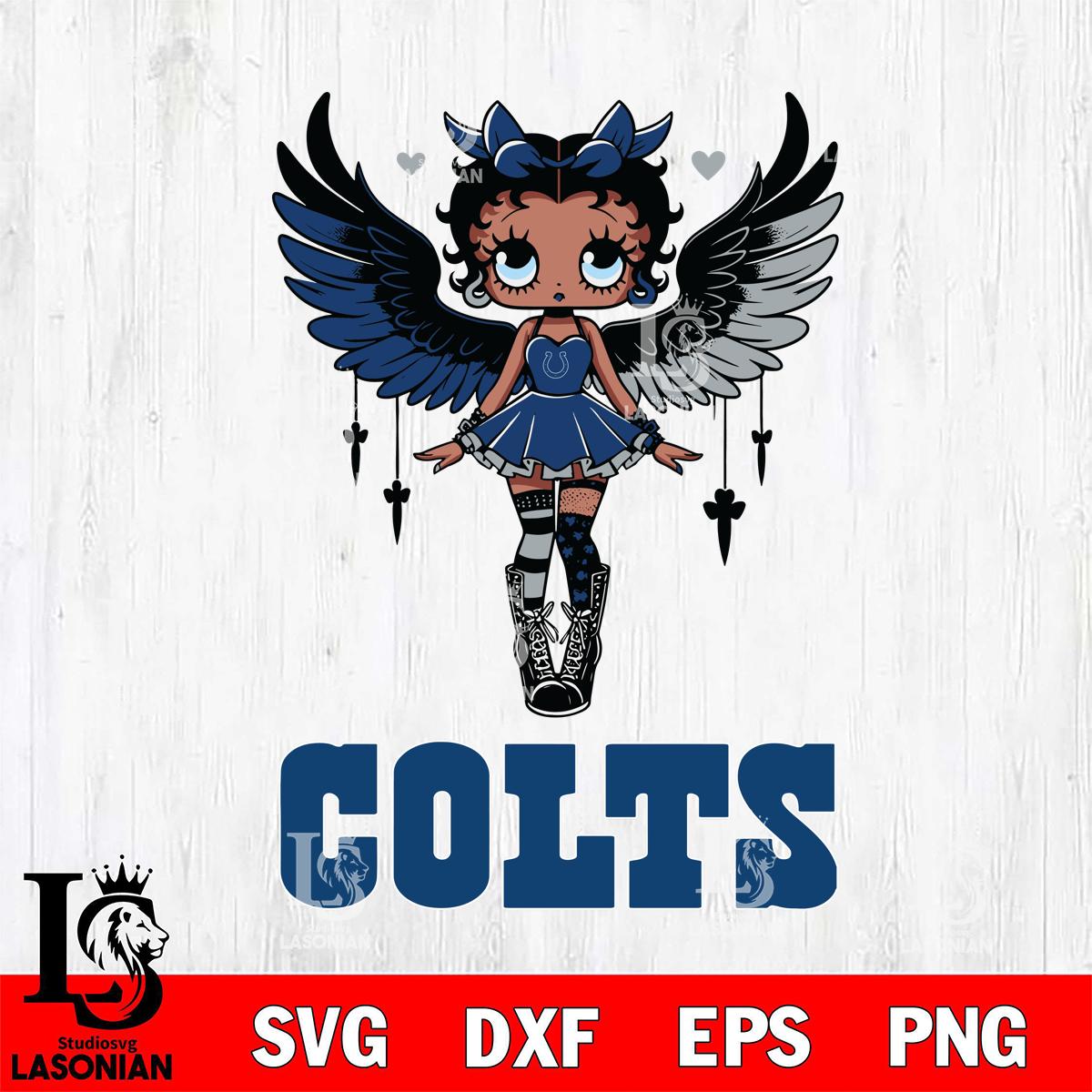 Indianapolis Colts Anglel Black Fan Girl Betty Boop – lasoniansvg