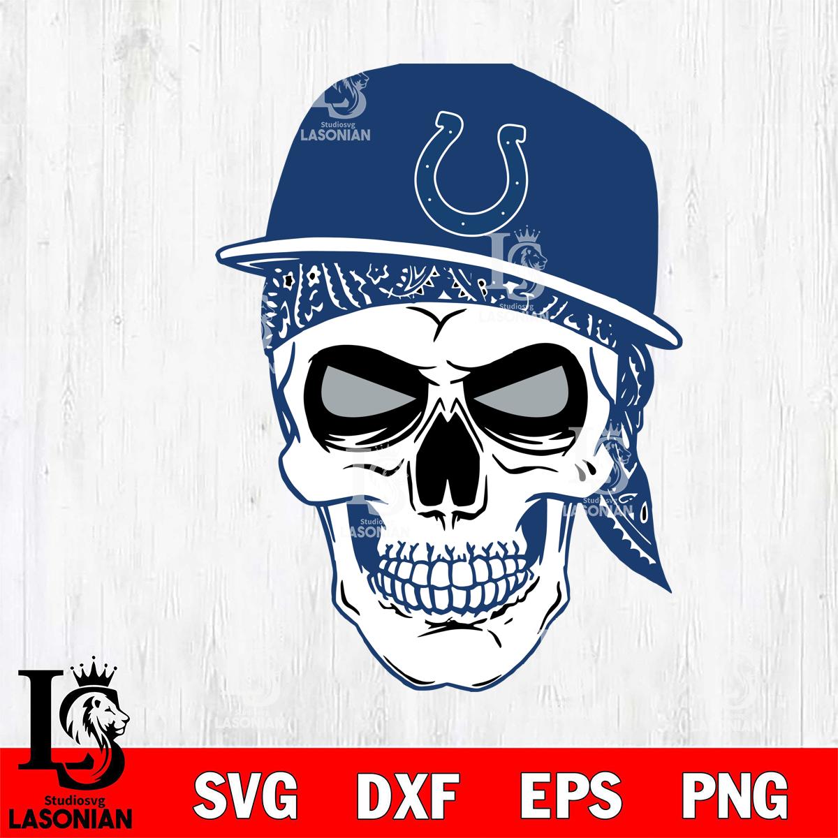Indianapolis Colts Badass Hat Skull SVG – lasoniansvg