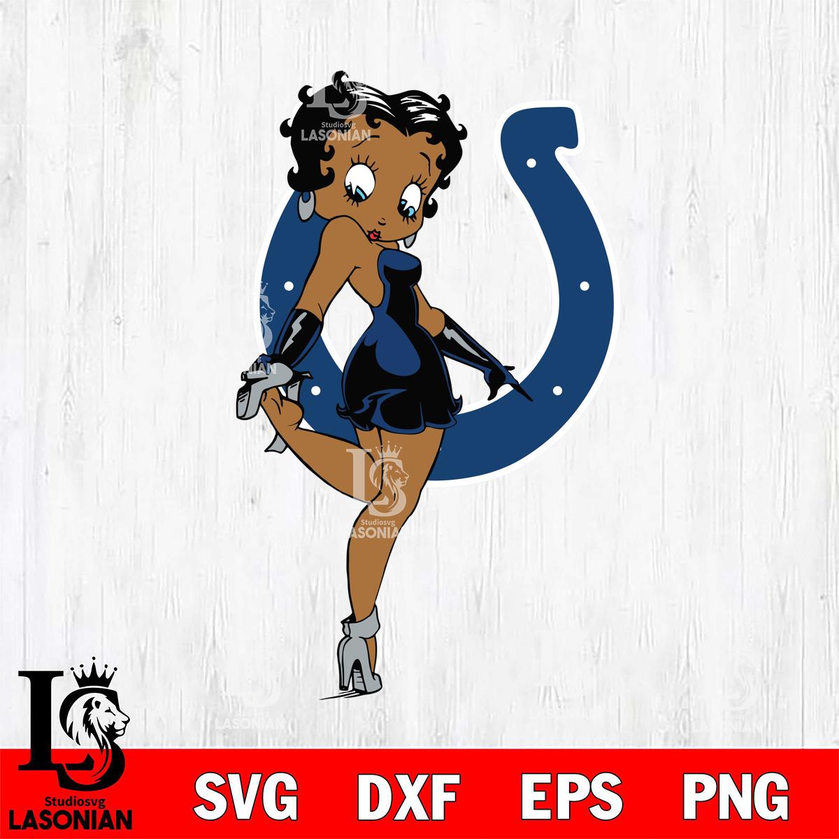 Indianapolis Colts Betty Boop Girl Fan SVG – lasoniansvg