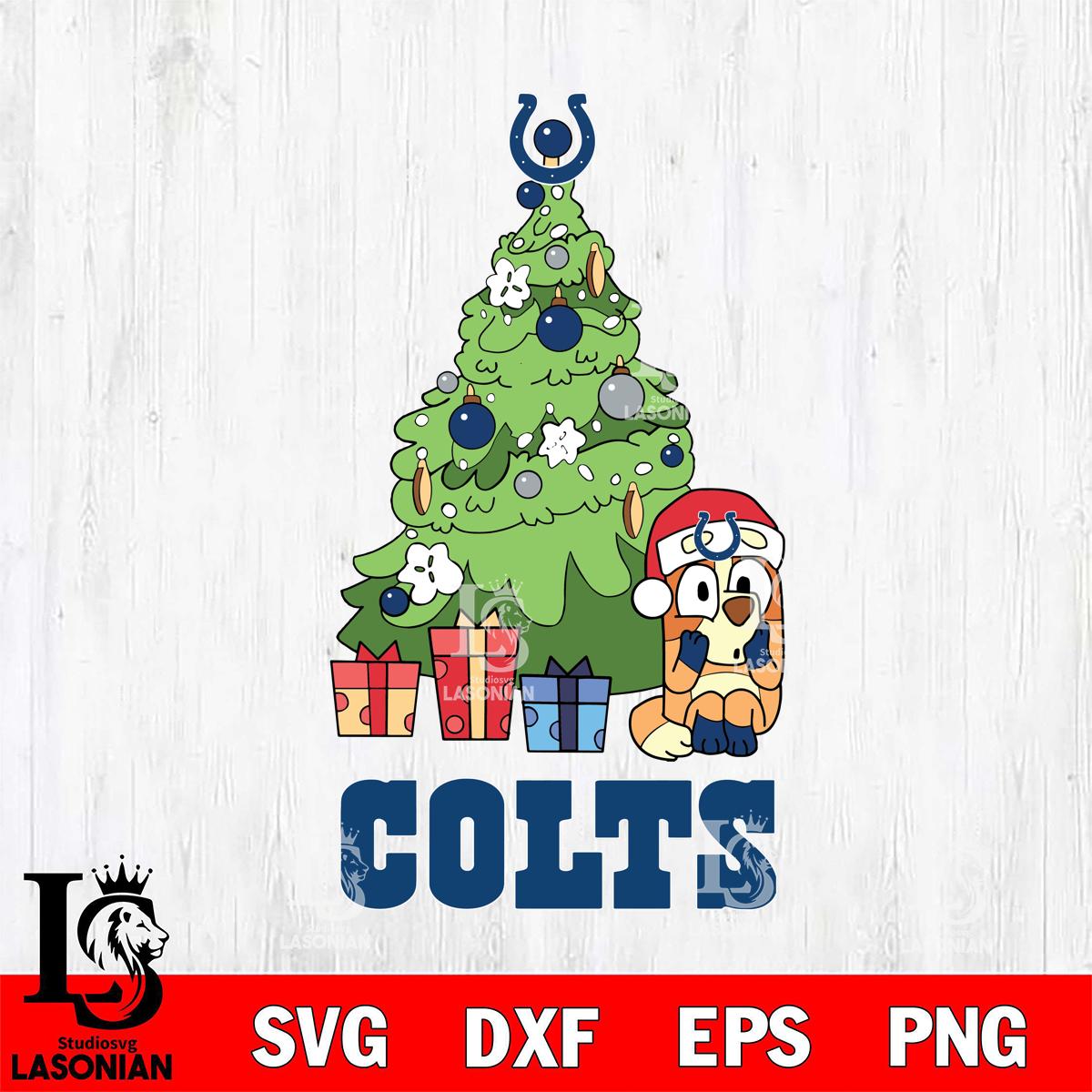 Indianapolis Colts Bluey Chilli Christmas Tree – lasoniansvg