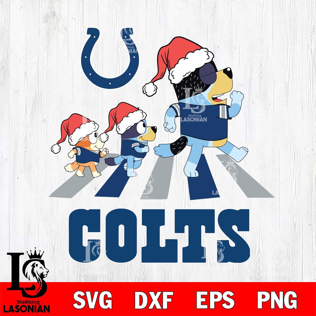Indianapolis Colts Christmas Family Bluey Walking – lasoniansvg
