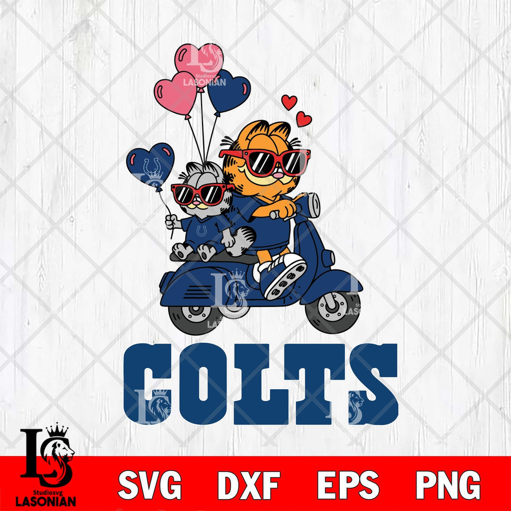 Indianapolis Colts Garfield and Nermal Valentine File Cut, NFL SVG DXF ...