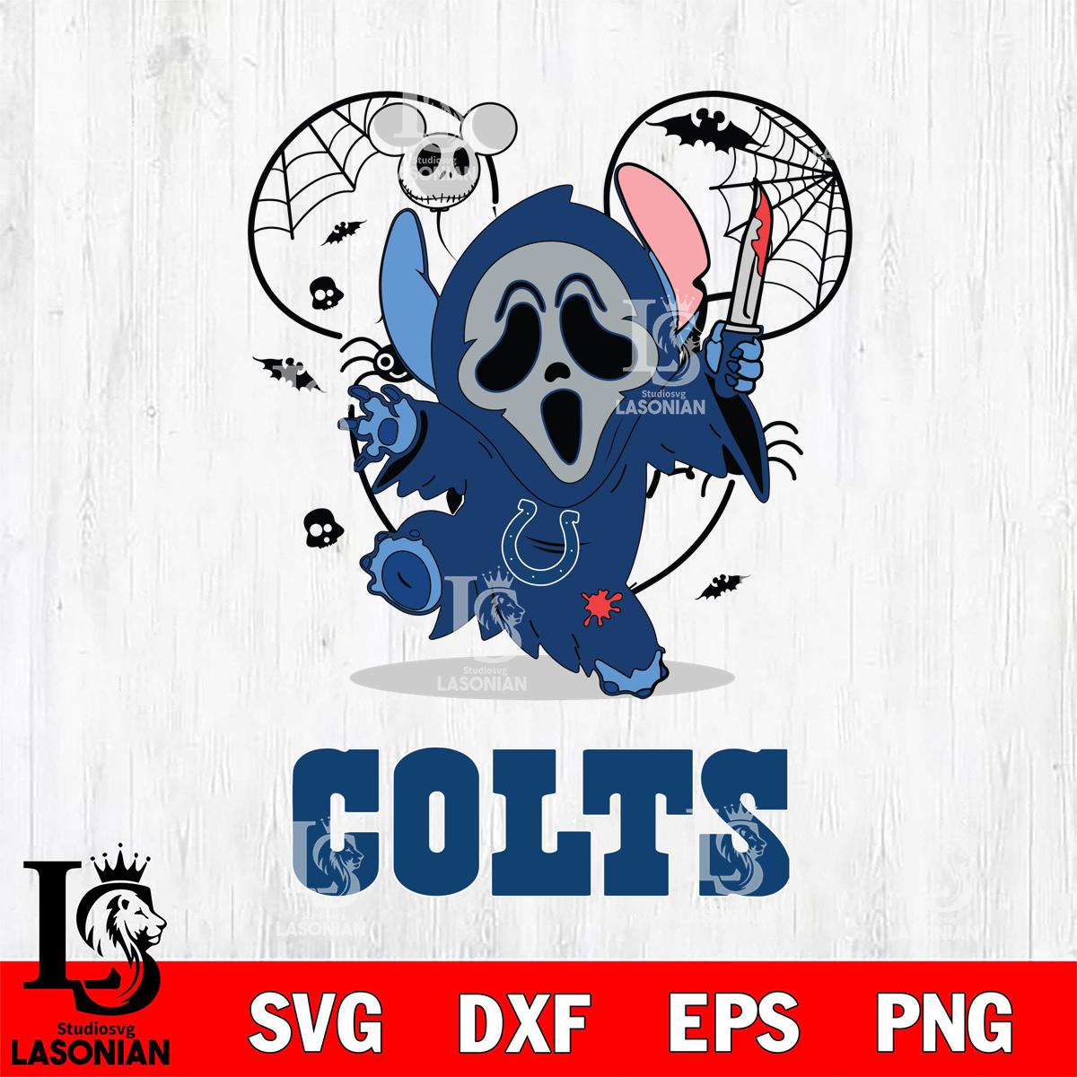 Indianapolis Colts Stitch Ghost Face Halloween 2 – lasoniansvg