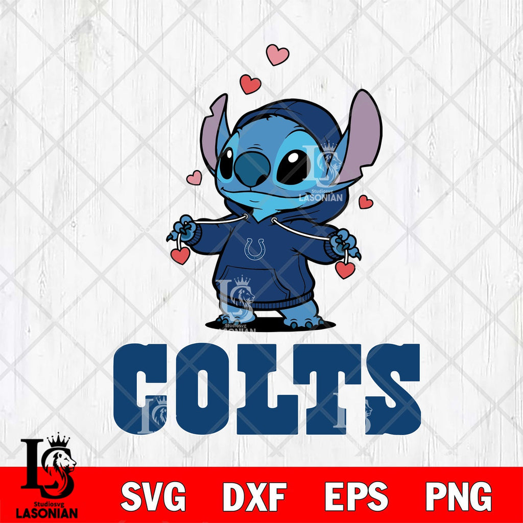Indianapolis Colts Stitch Valentine Heart Strings File cut , Criucut ...