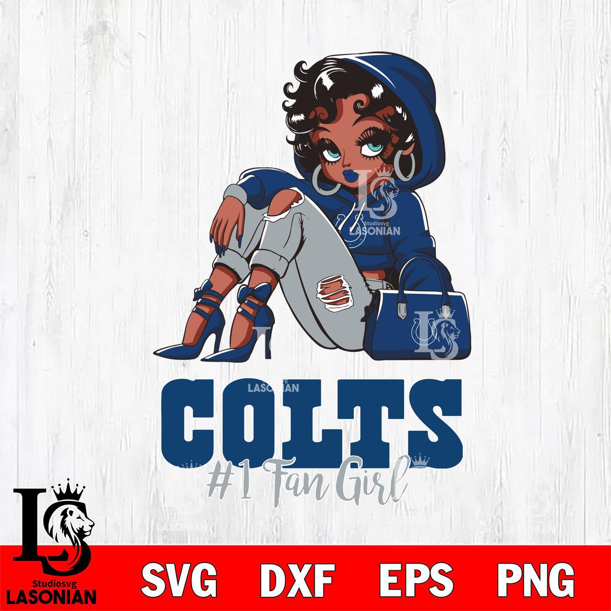 Indianapolis Colts #1 beauty Black Fan Girl – lasoniansvg