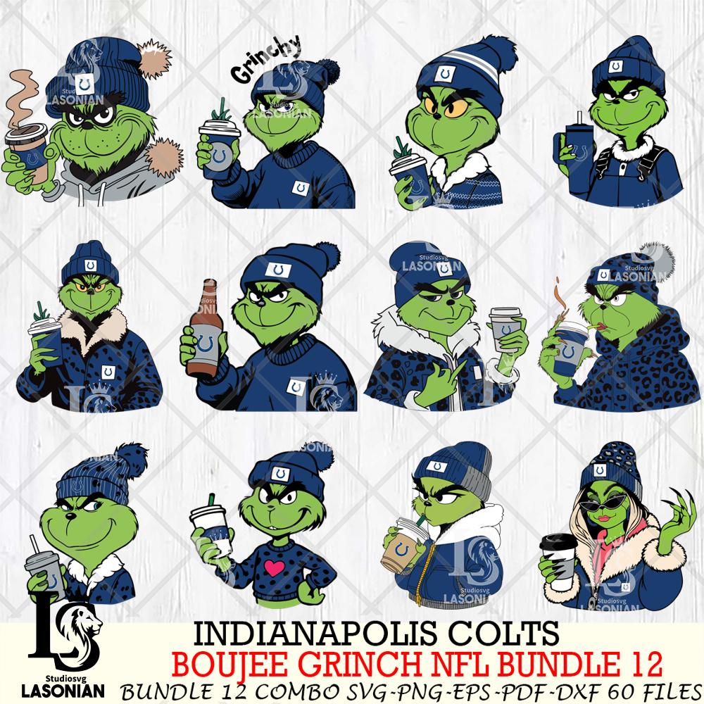Indianapolis Colts Boujee Grinch NFL Bundle 12 SVG – lasoniansvg
