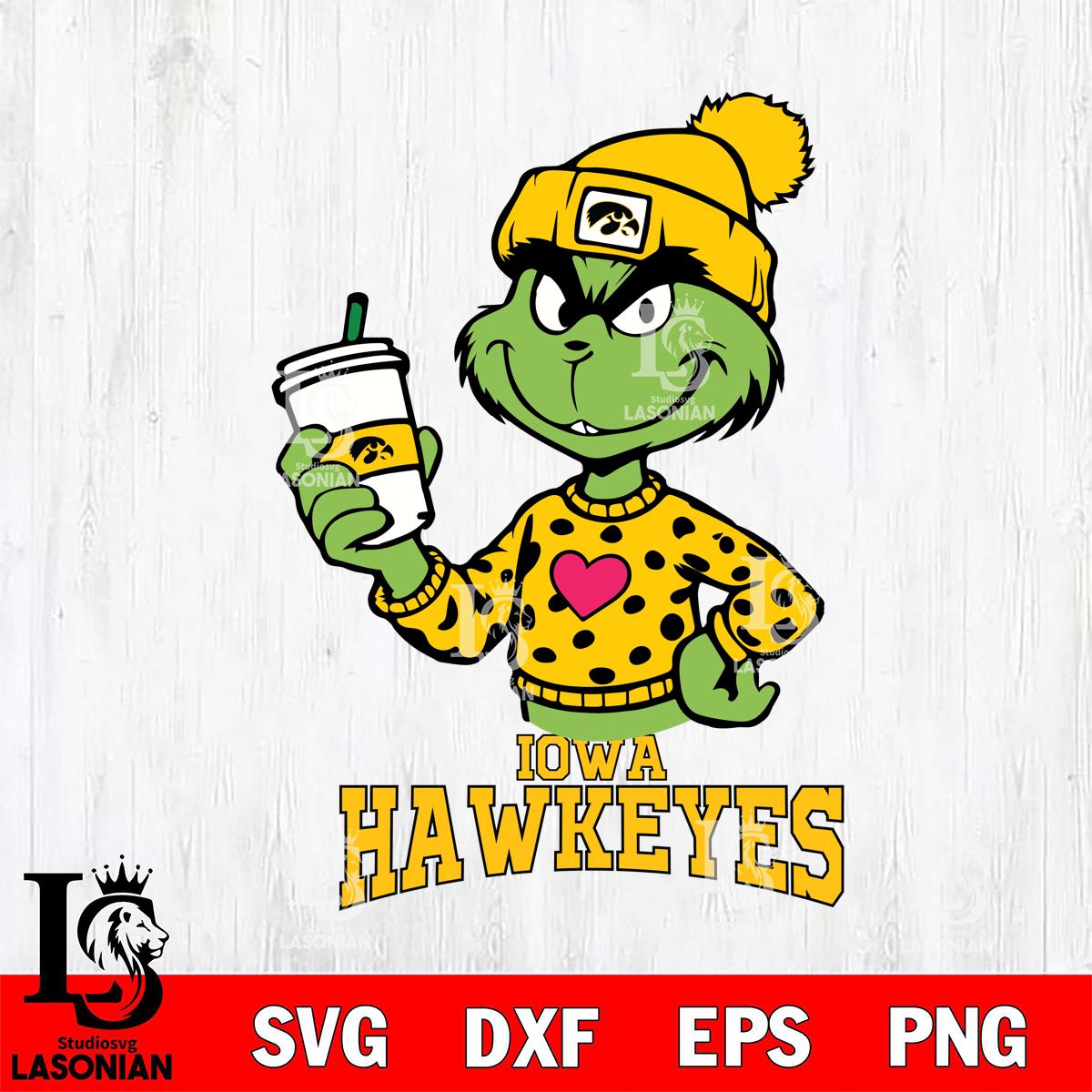 Iowa Hawkeyes Boujee Grinch Heart Christmas – lasoniansvg