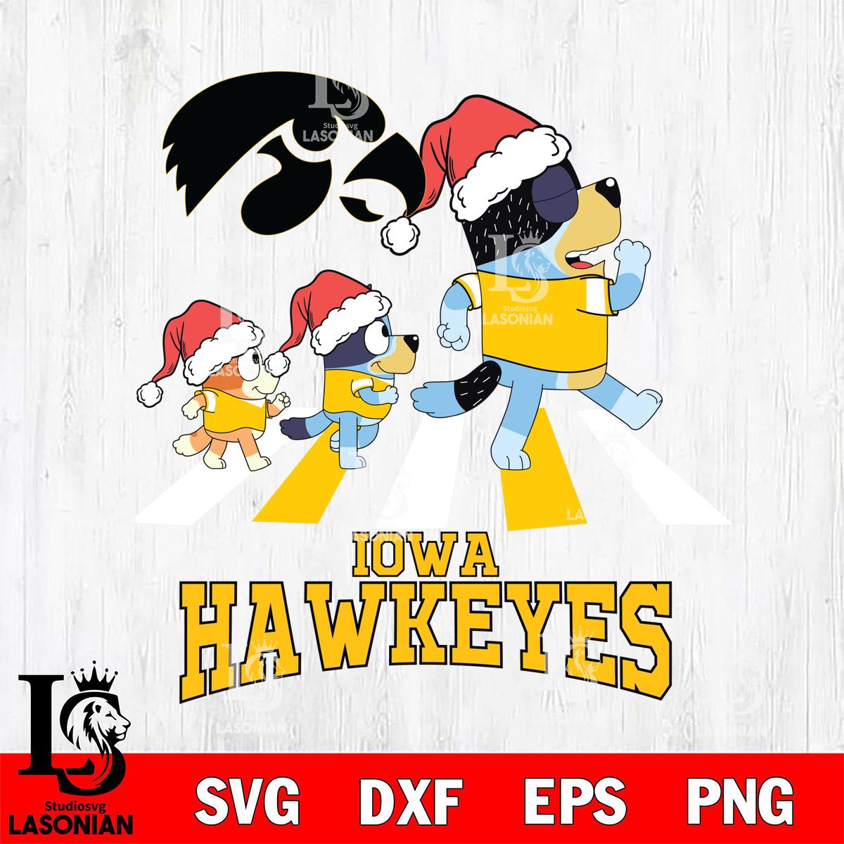 Iowa Hawkeyes Christmas Family Bluey Walking – lasoniansvg