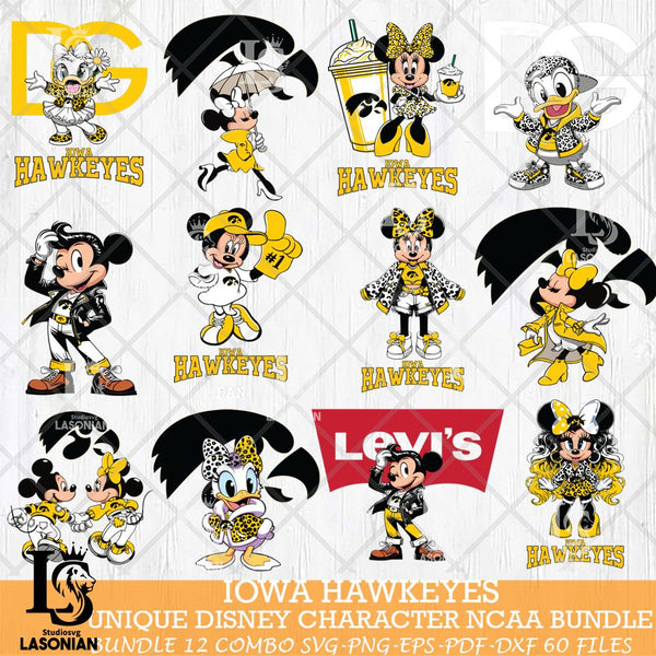 Iowa Hawkeyes Disney character NCAA Bundle 12 – lasoniansvg
