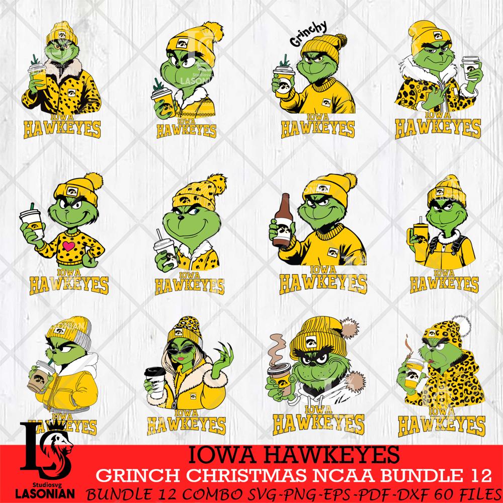 Iowa Hawkeyes Grinch Christmas NCAA Bundle 12 – lasoniansvg