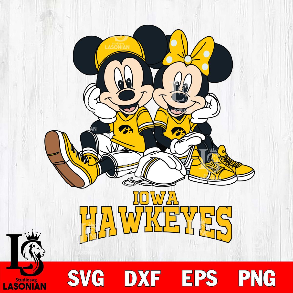 Iowa Hawkeyes Mickey Minnie Mouse Football Sit – lasoniansvg