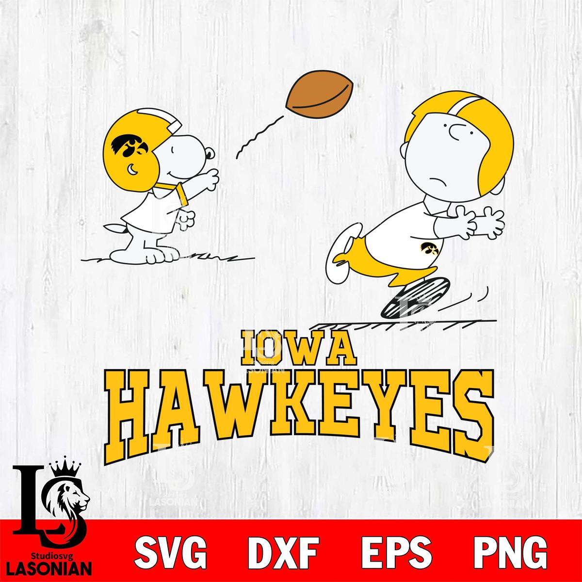 Iowa Hawkeyes Peanuts play football – lasoniansvg