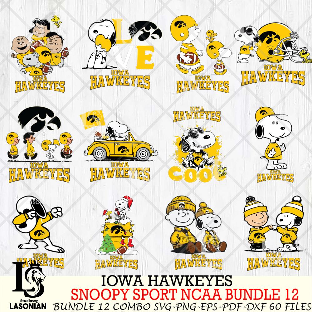 Iowa Hawkeyes Snoopy NCAA Bundle 12 SVG – lasoniansvg