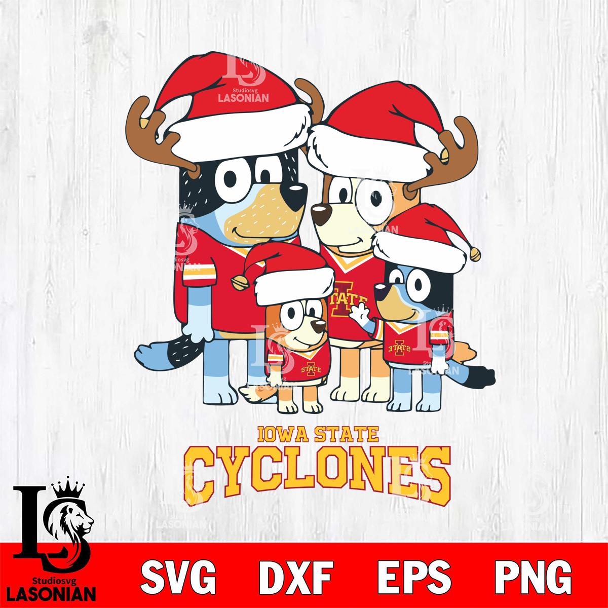 Iowa State Cyclones Christmas Bluey Santa Family – lasoniansvg