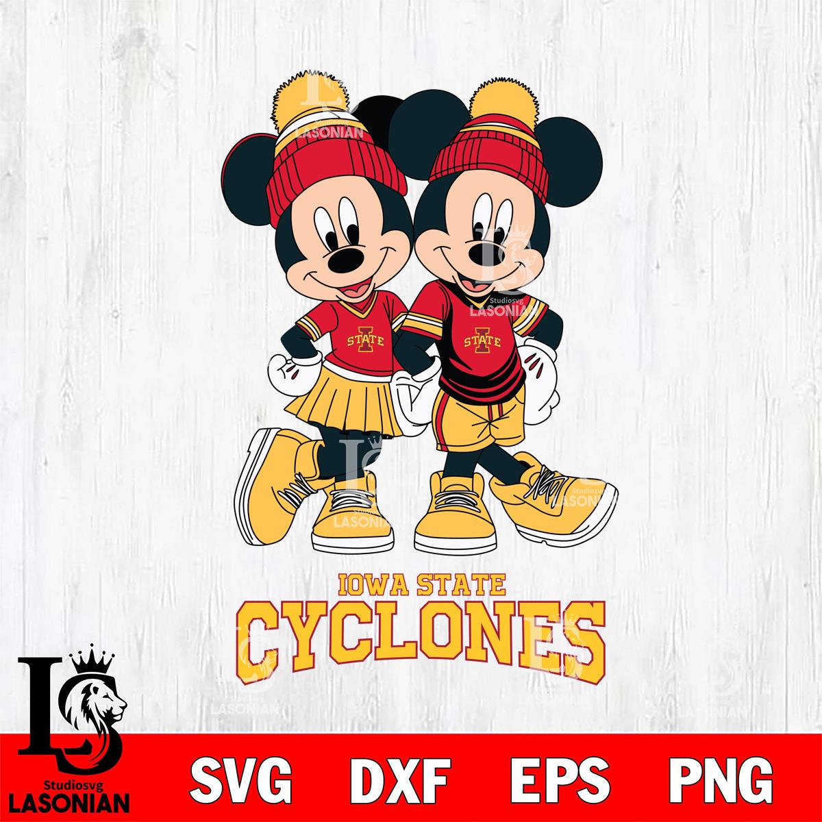 Iowa State Cyclones Mickey And Minnie Mouse Football – lasoniansvg