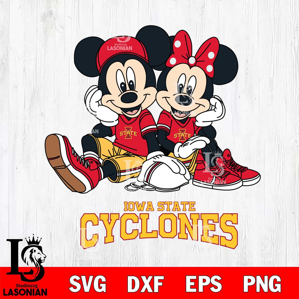 Iowa State Cyclones Mickey Minnie Mouse Football Sit – lasoniansvg